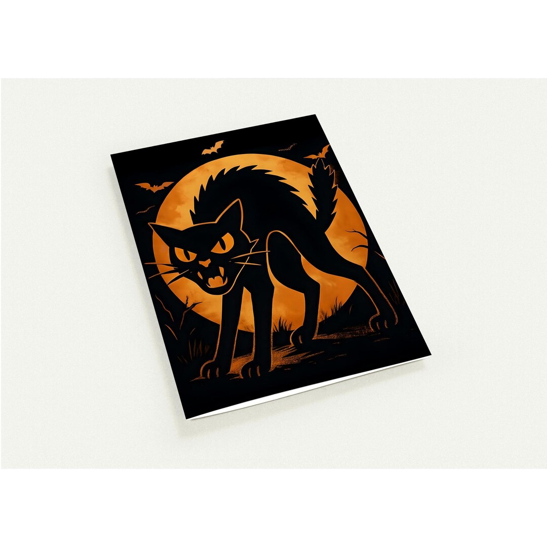 Spooktacular Halloween Cards, Black Cat Fall Stationery, Pack of 10 ...