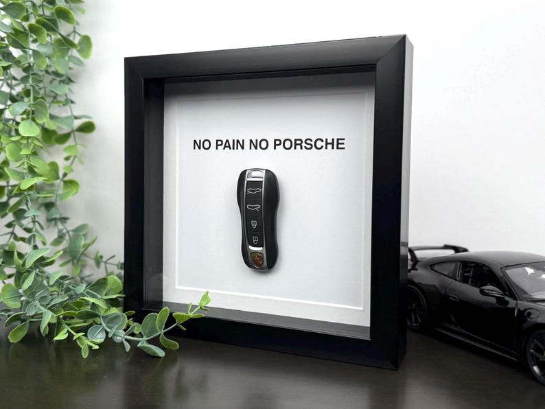 Porsche Key Art, 'no Pain No Porsche' Framed Wall Decor - Etsy