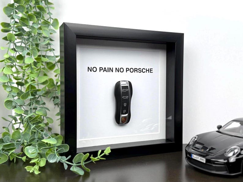 Porsche Key Art, 'no Pain No Porsche' Framed Wall Decor - Etsy