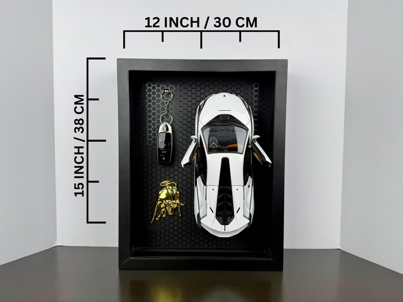 Lamborghini Framed 1:18 Model Display - Carbon Fiber Honeycomb Shadow ...
