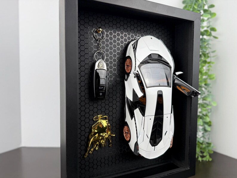 Lamborghini Framed 1:18 Model Display - Carbon Fiber Honeycomb Shadow ...