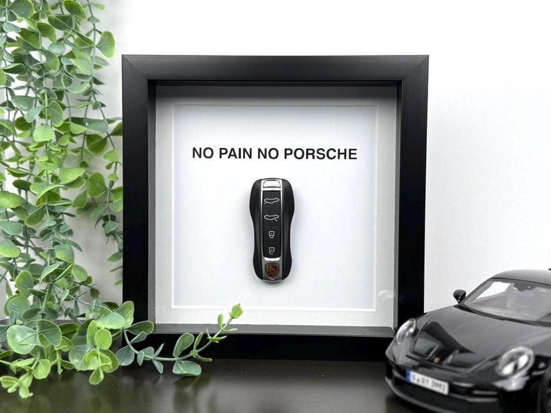Porsche Key Art, 'no Pain No Porsche' Framed Wall Decor - Etsy