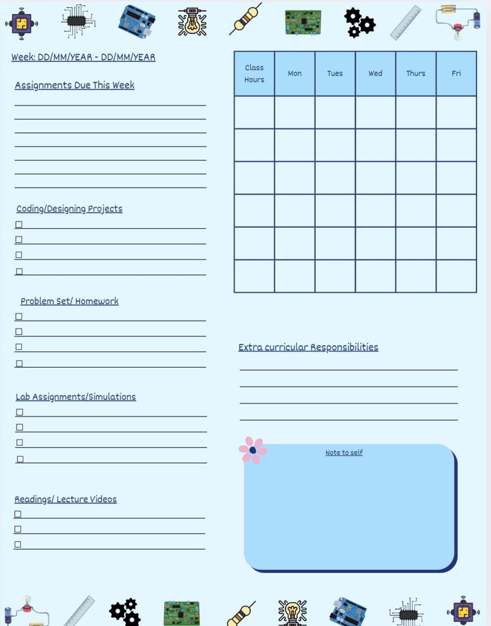 Engineering Major To-do List Template - Etsy