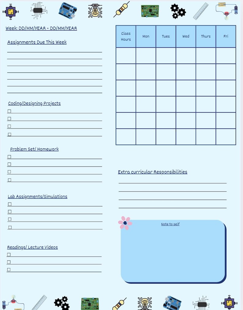 Engineering Major To-do List Template - Etsy