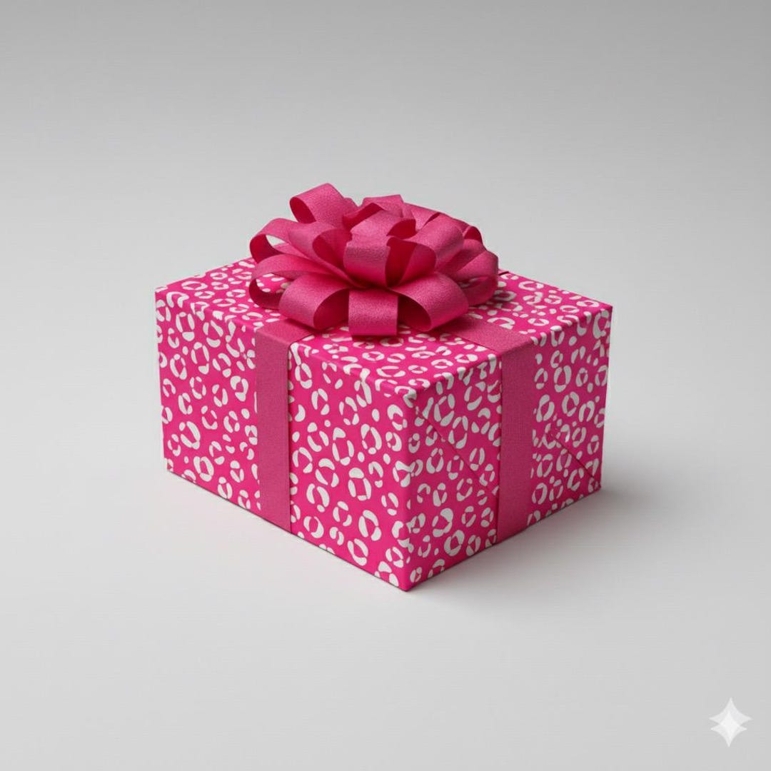 Pink Leopard Print Wrapping Paper | Hot Pink Animal Pattern Roll - Etsy