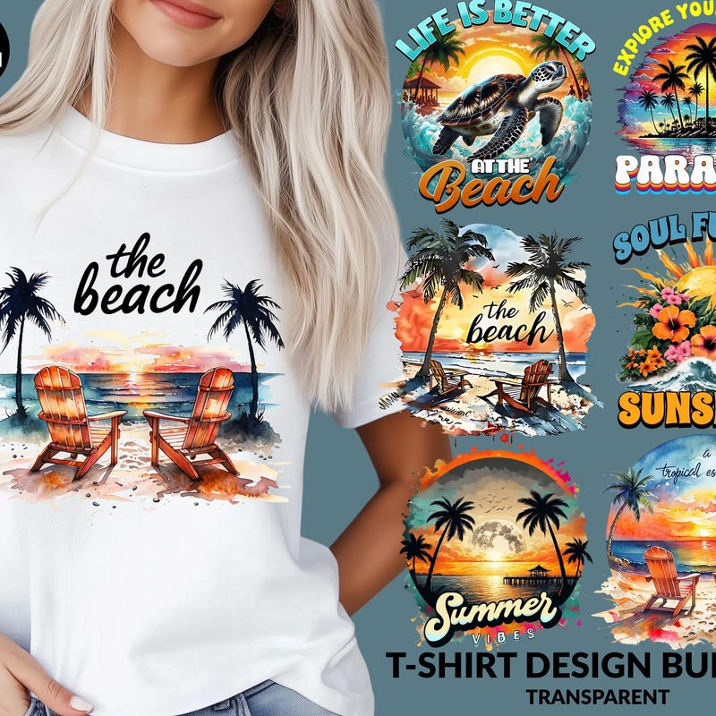 Beach Theme T Shirt Designs - Etsy