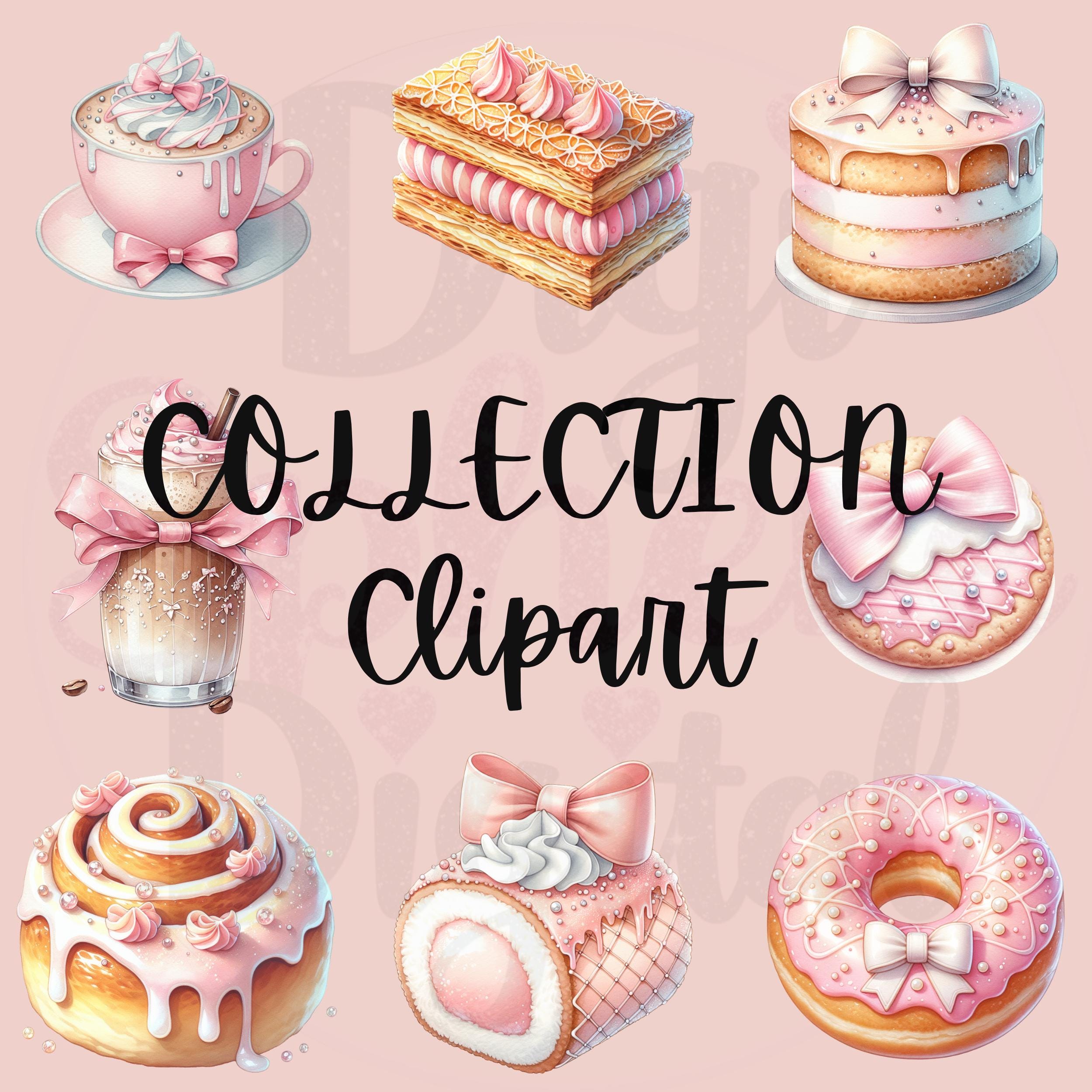 Pastel Pastry Clipart Set | 30 PNG Sweet Treats | Digital Bakery ...