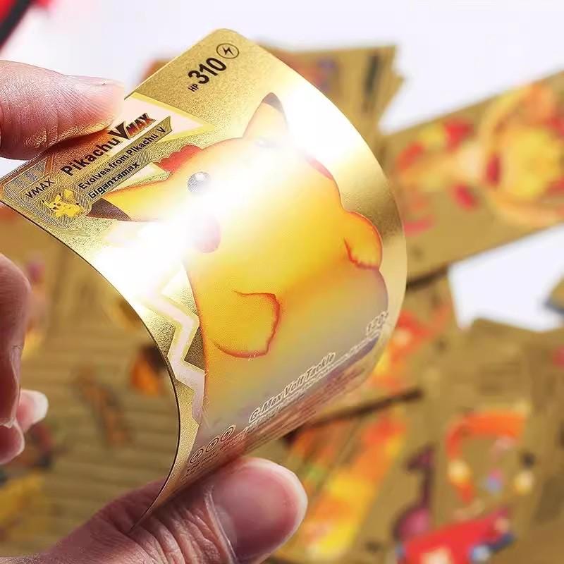 55 Gold Foil Pokémon Cards Set | Metal Trading Cards Collection ...