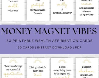 Printable Affirmation Cards for Wealth Abundance and Money - Etsy