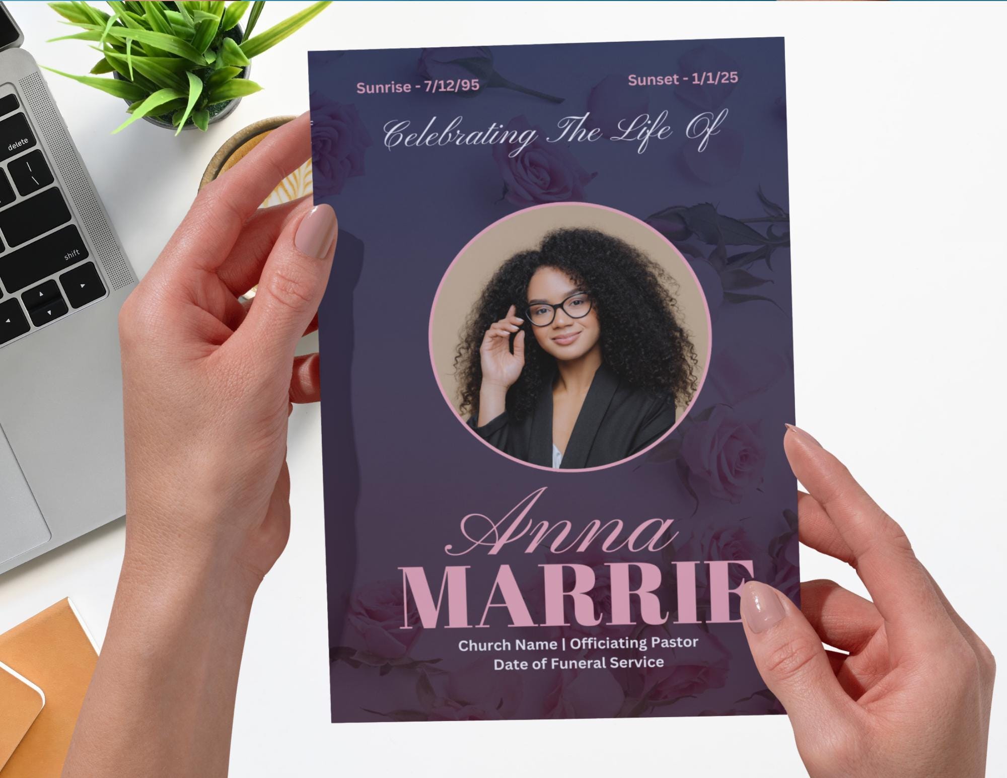 Heavenly Funeral Program Template, Celebration of Life Template ...
