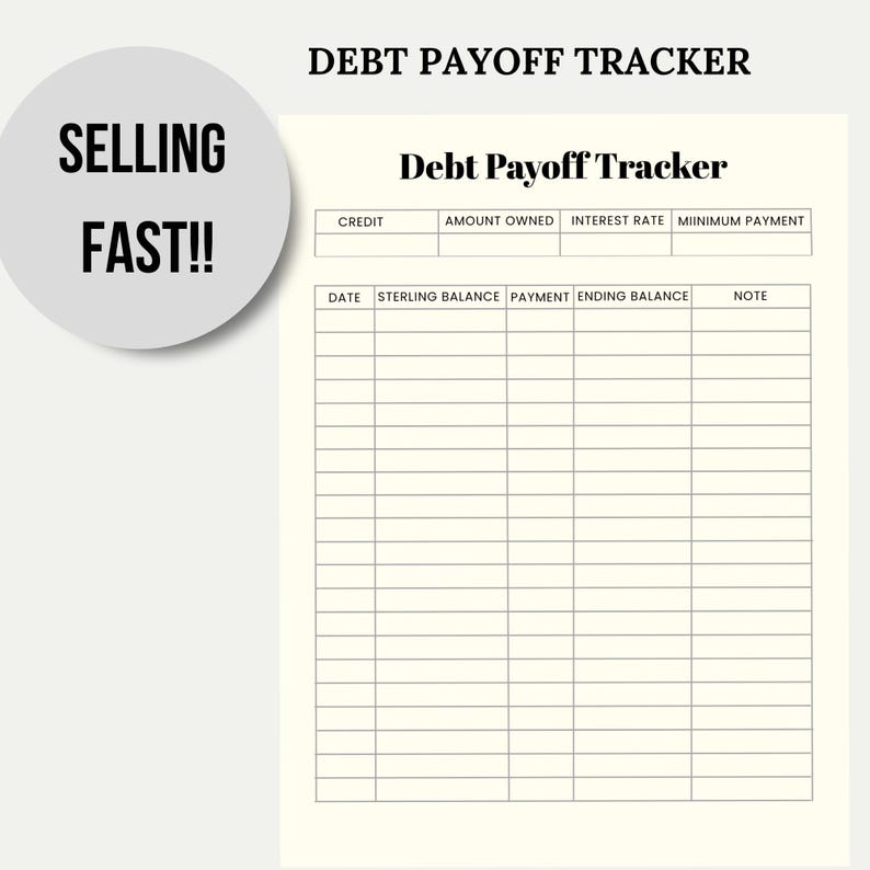 Debt Payoff Tracker Printable | Snowball & Avalanche Chart (PDF) - Etsy