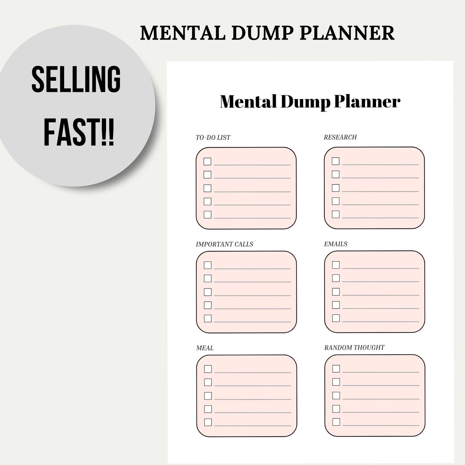 Mental Dump Planner Printable, Mind Declutter Worksheet (PDF) - Etsy