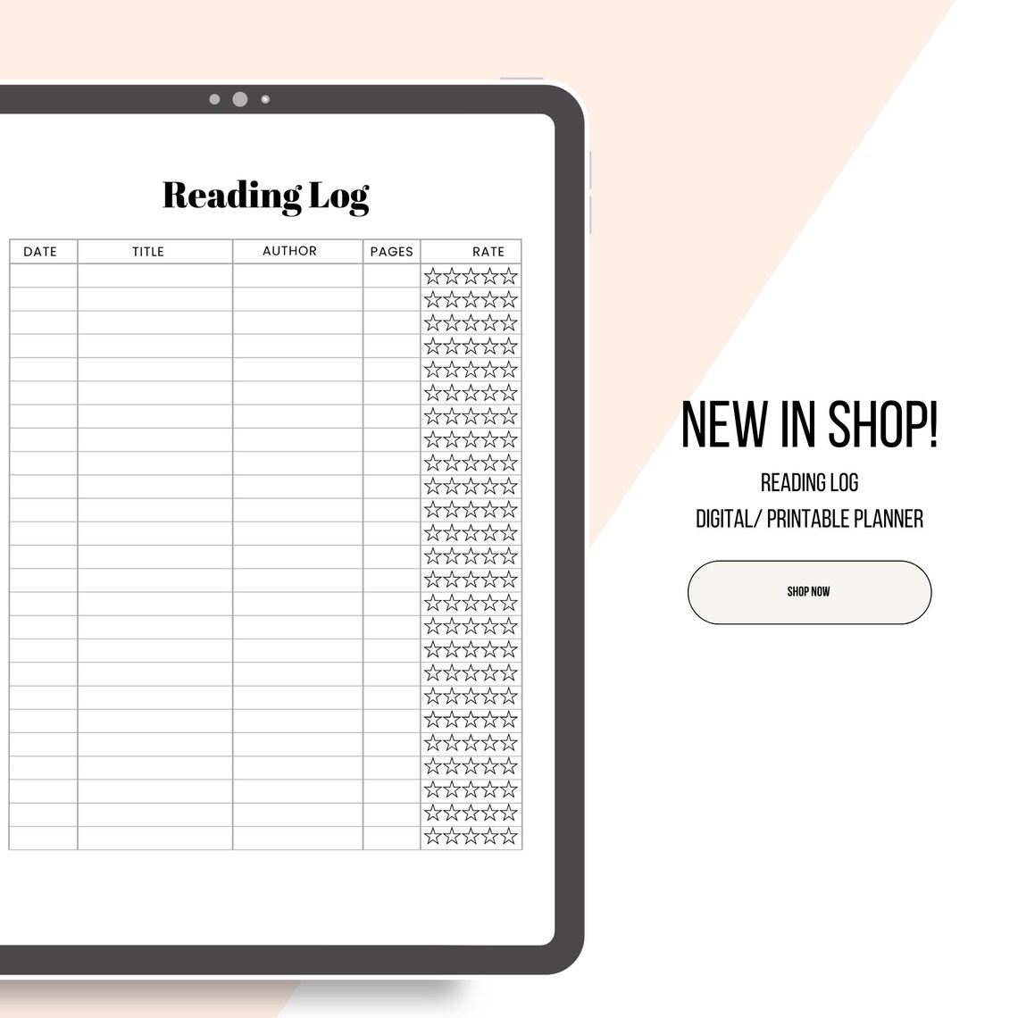 Reading Log Printable | Book Tracker Journal (A4, US Letter) (PDF) - Etsy