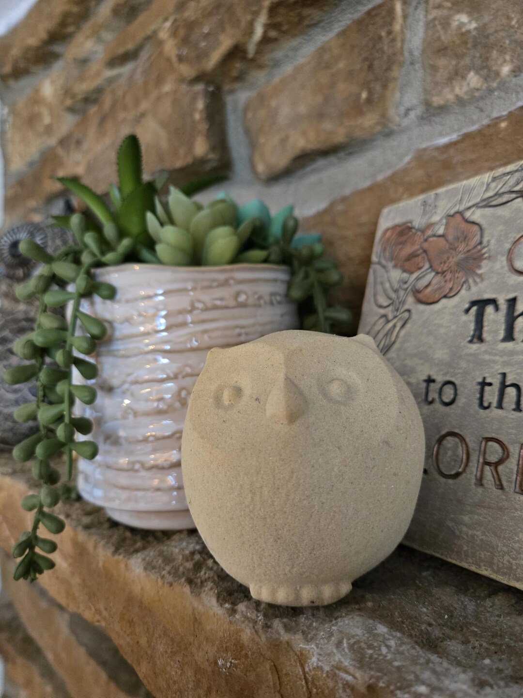 Midcentury Modern Marbell Stone Art Figurine Owl Sculpture Made in ...