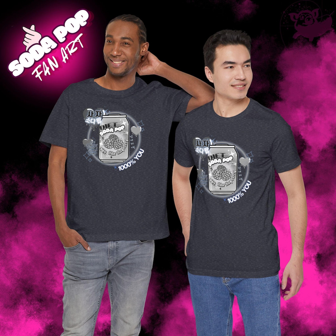 Blue Raspberry Soda Pop Tee: K-pop Inspired Cotton Blend T-shirt - Etsy