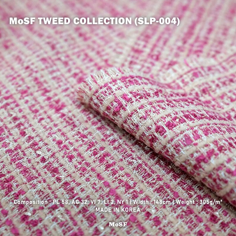 Golden Sakura Pink Tweed Fabric Sold by the Yard (SLP-004) - Etsy