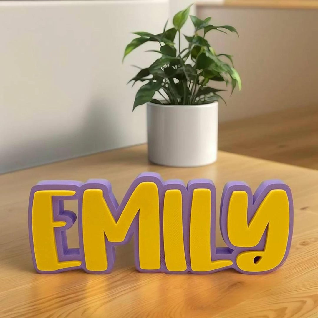 Custom 3D Name Plate - Personalized Desk Name Sign - 3D Printed ...