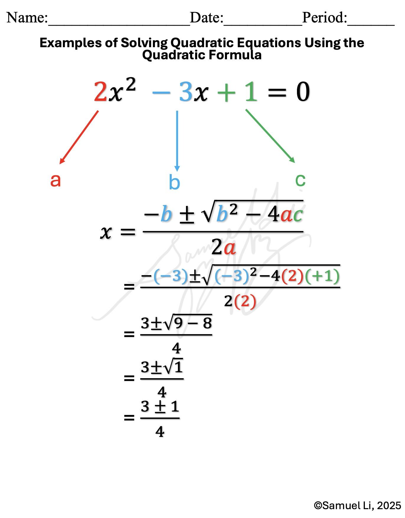 Algebra 1 "quadratic Equations" Study Guide - Digital Study Guide - 7th ...