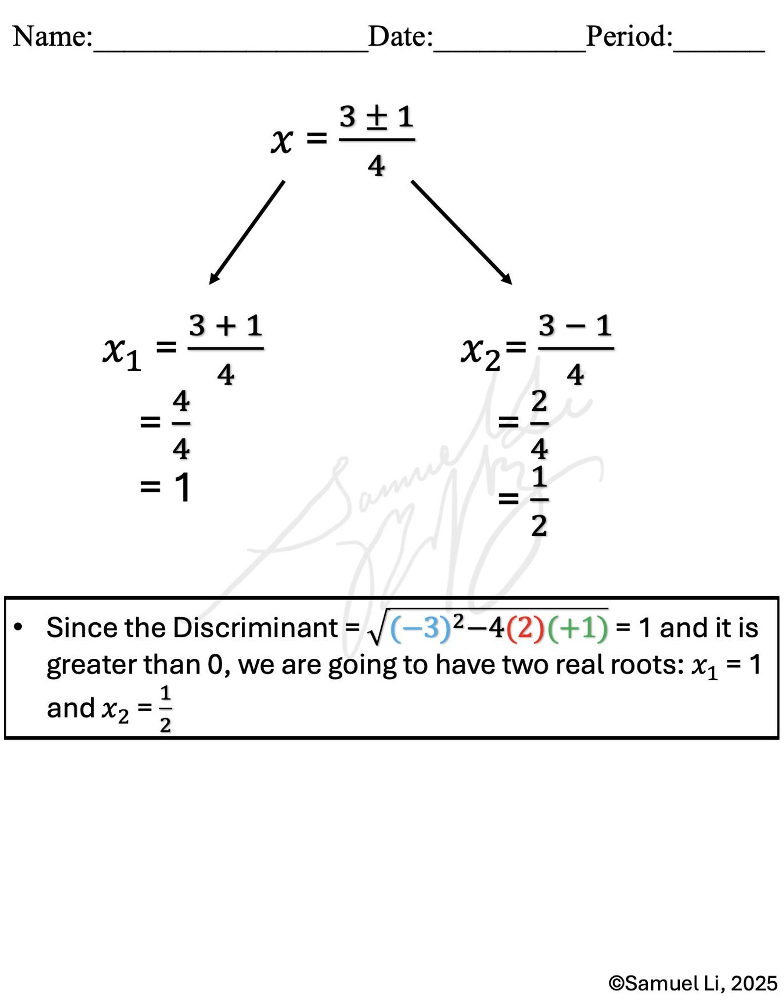 Algebra 1 "quadratic Equations" Study Guide - Digital Study Guide - 7th ...