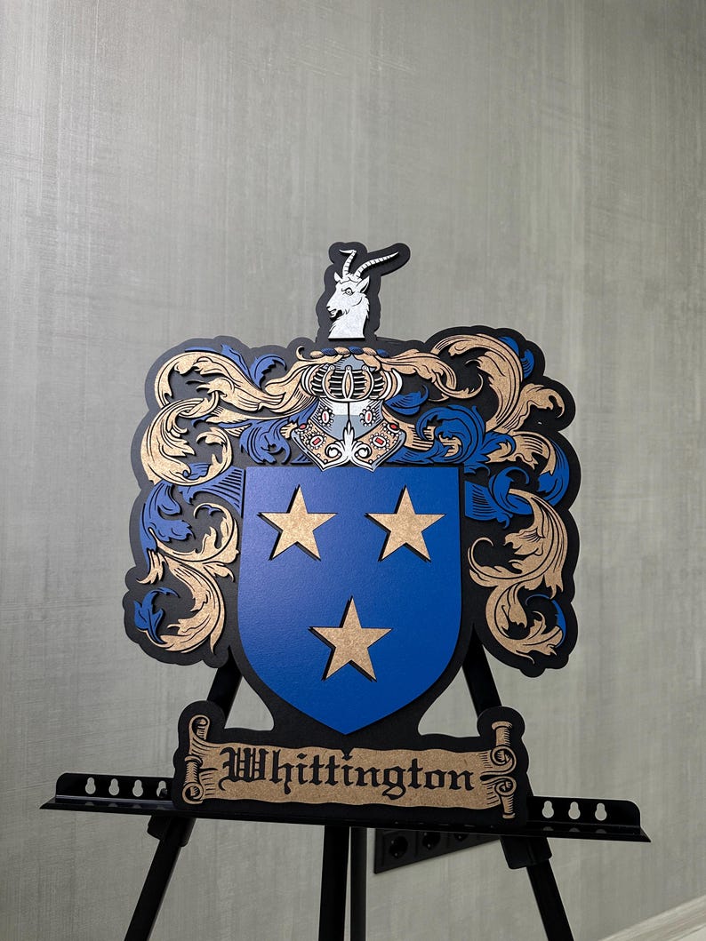 Custom 3D Wooden Crest Sign, Laser Cut Family Shield, Personalized ...