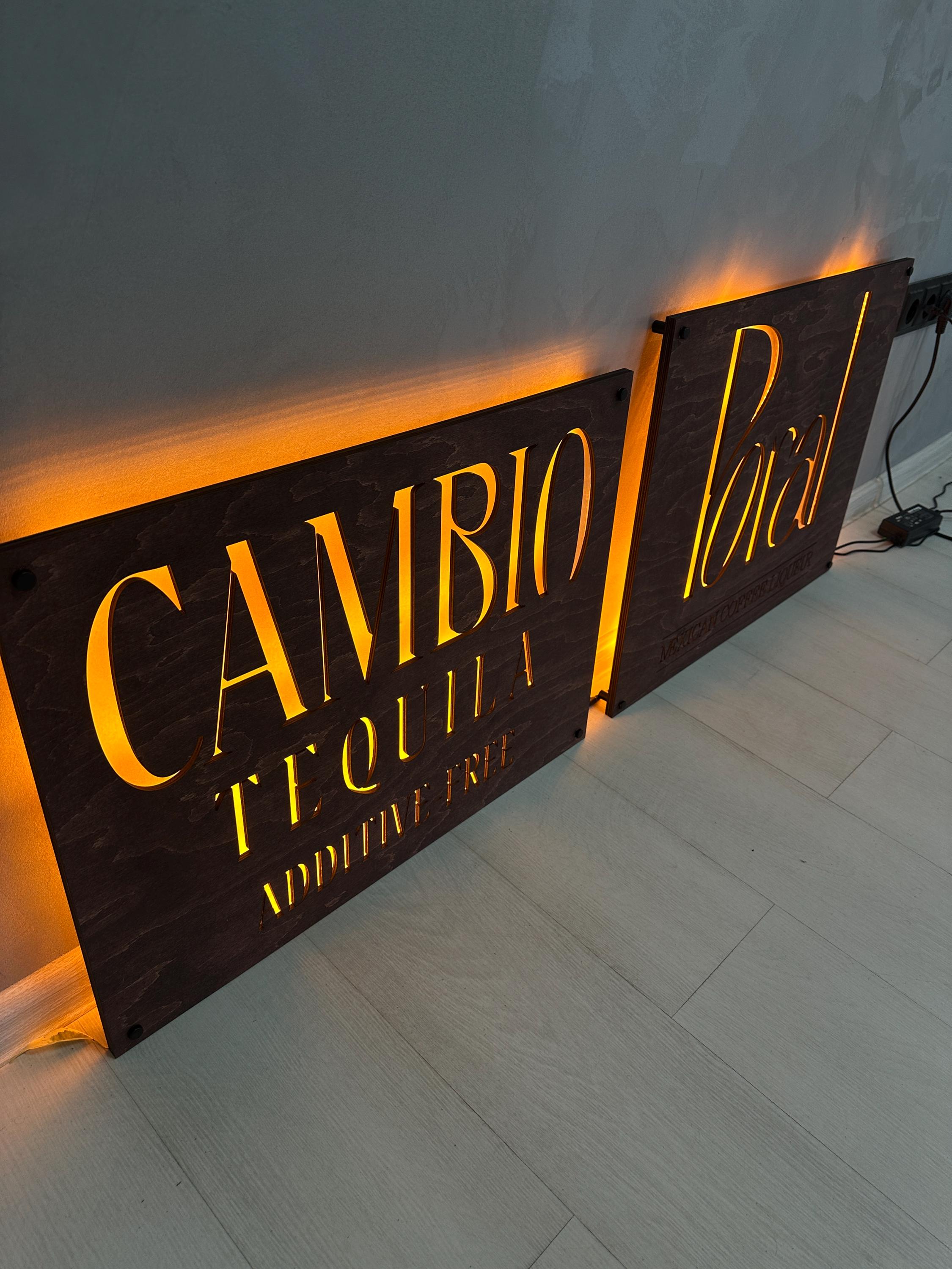 Custom LED Business Sign, 3D Wooden Logo, Personalized Layered MDF ...