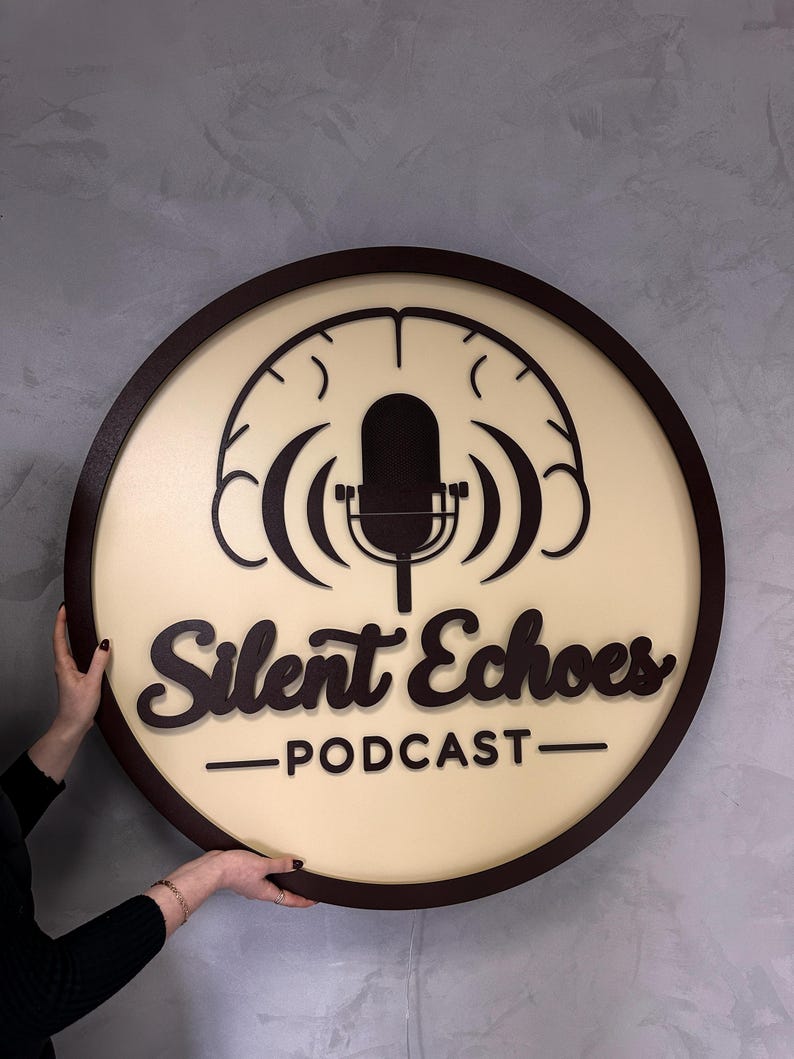 Recording Studio Wall Logo With LED Backlight, Podcast Branding Sign ...