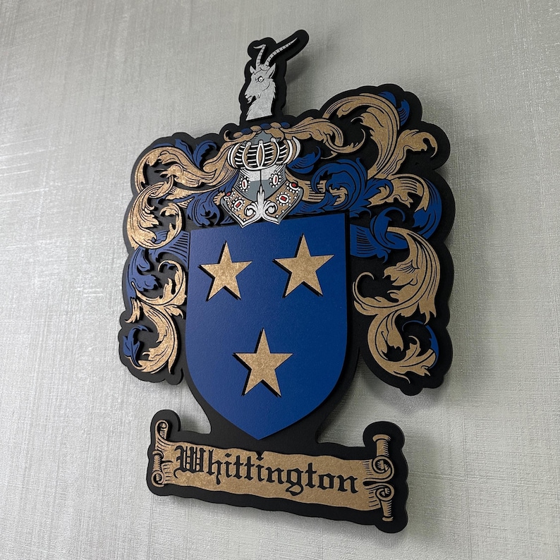 Custom 3D Wooden Crest Sign, Laser Cut Family Shield, Personalized ...