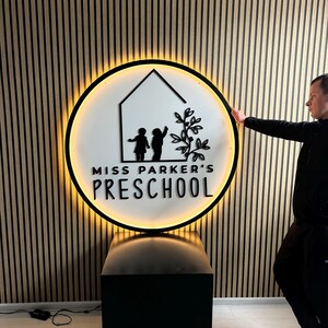 Custom Preschool Logo Sign, LED School Wall Logo, Personalized ...