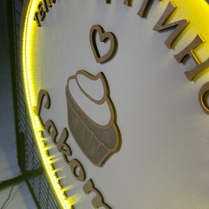 Coffee Shop LED Sign – Custom Wooden Cafe Logo With Backlight ...