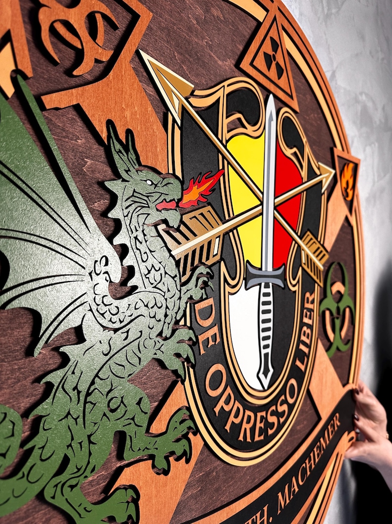 Military Wall Plaque, Veteran Office Decor, Custom Unit Crest Sign ...