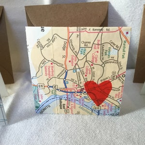 Iowa Road Map Cards - Set of 4, 3” X 3” - Etsy