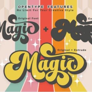 RETRO MAGIC FONT Svg, Magic Alphabet, Magic Letters and Numbers Svg for ...