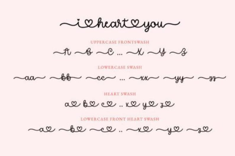 Connecting Heart Handwritten Font,font for Cricut,wedding Fonts,font ...