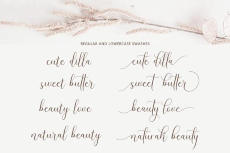 Script Font, Font With Hearts, Font With Tails, Heart Font, Wedding Font, Cursive Font, Font for ...