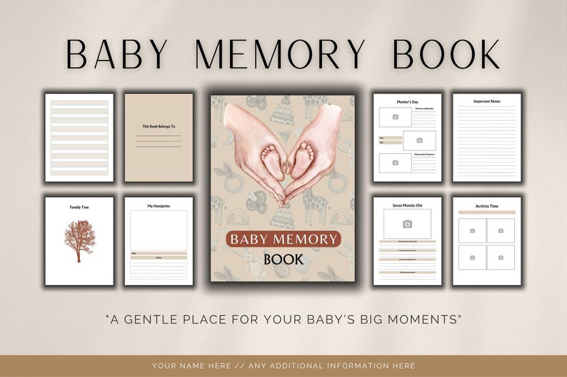 Digital Baby Memory Book | Printable Baby Journal | Baby Milestone Book ...