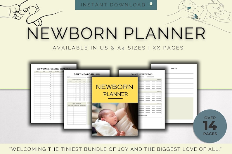 Newborn Planner Printable | Baby Care Organizer | Infant Schedule ...