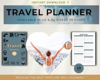 Travel Planner PDF Printable | Vacation Itinerary, Packing List, Trip ...