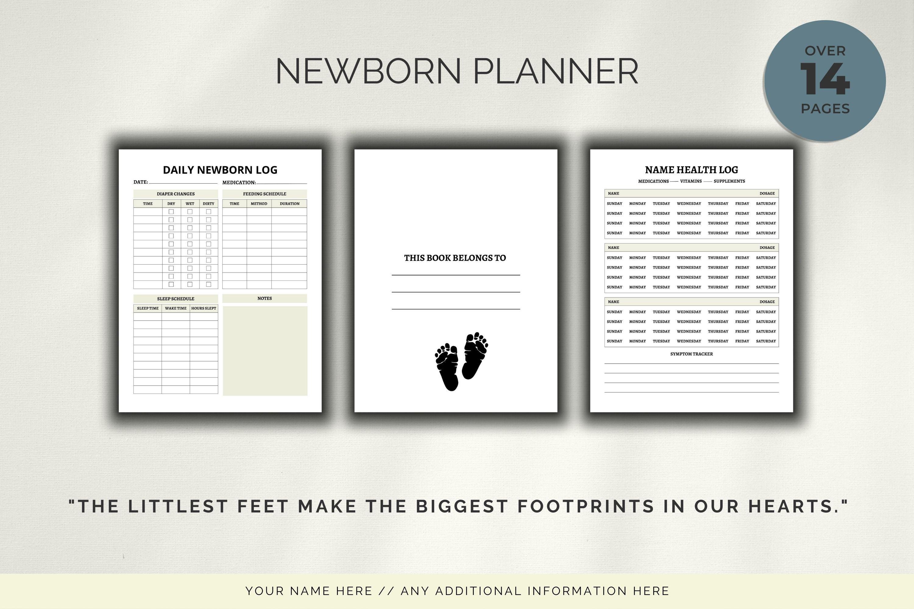 Newborn Planner Printable | Baby Care Organizer | Infant Schedule ...