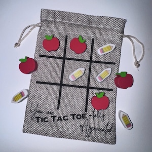 Personalized Tic Tac Toe Game Bag | Teacher Gift, Party Favor - Etsy