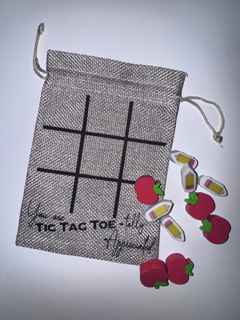 Personalized Tic Tac Toe Game Bag | Teacher Gift, Party Favor - Etsy
