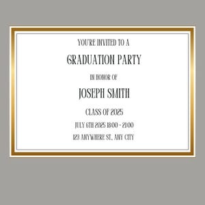 Minimalist Graduation Invitation, Thank You Card, Party Invitation ...