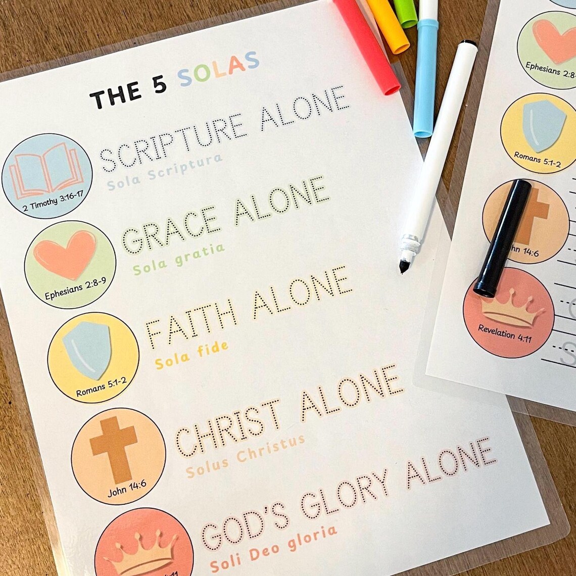Five Solas Printable Activity, Christian, Homeschool, Bible Activity ...