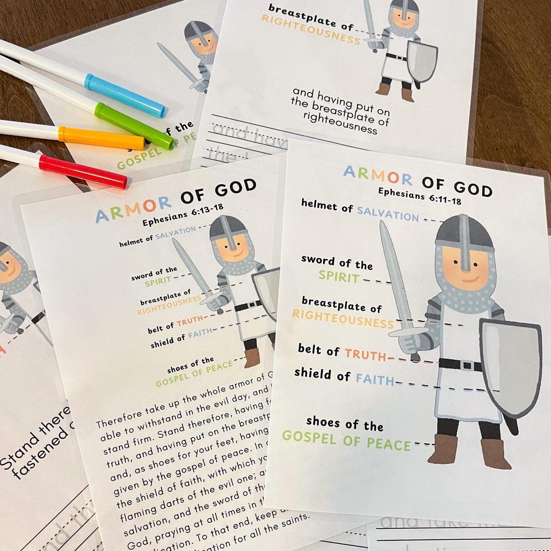 Armor of God Printable Activity, Christian, Homeschool, Bible Activity ...