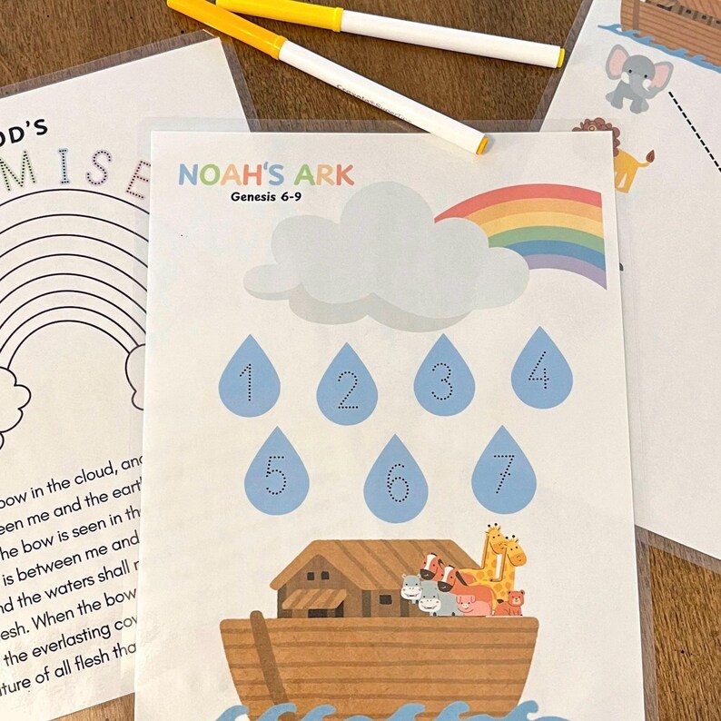 Noah's Ark Printable Bible Activity, God's Promise, Christian ...