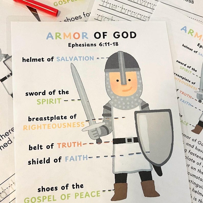 Armor of God Printable Activity, Christian, Homeschool, Bible Activity ...
