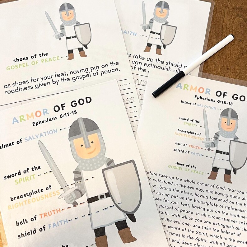 Armor of God Printable Activity, Christian, Homeschool, Bible Activity ...