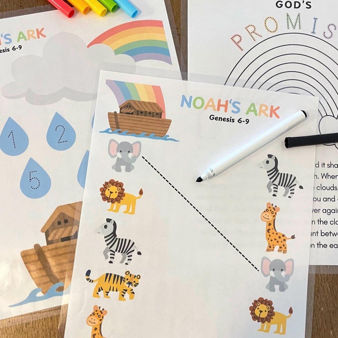 Noah's Ark Printable Bible Activity, God's Promise, Christian ...
