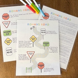 Romans Road Printable Activity, Bible Lesson, Christian, Homeschool ...