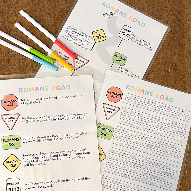 Romans Road Printable Activity, Bible Lesson, Christian, Homeschool ...
