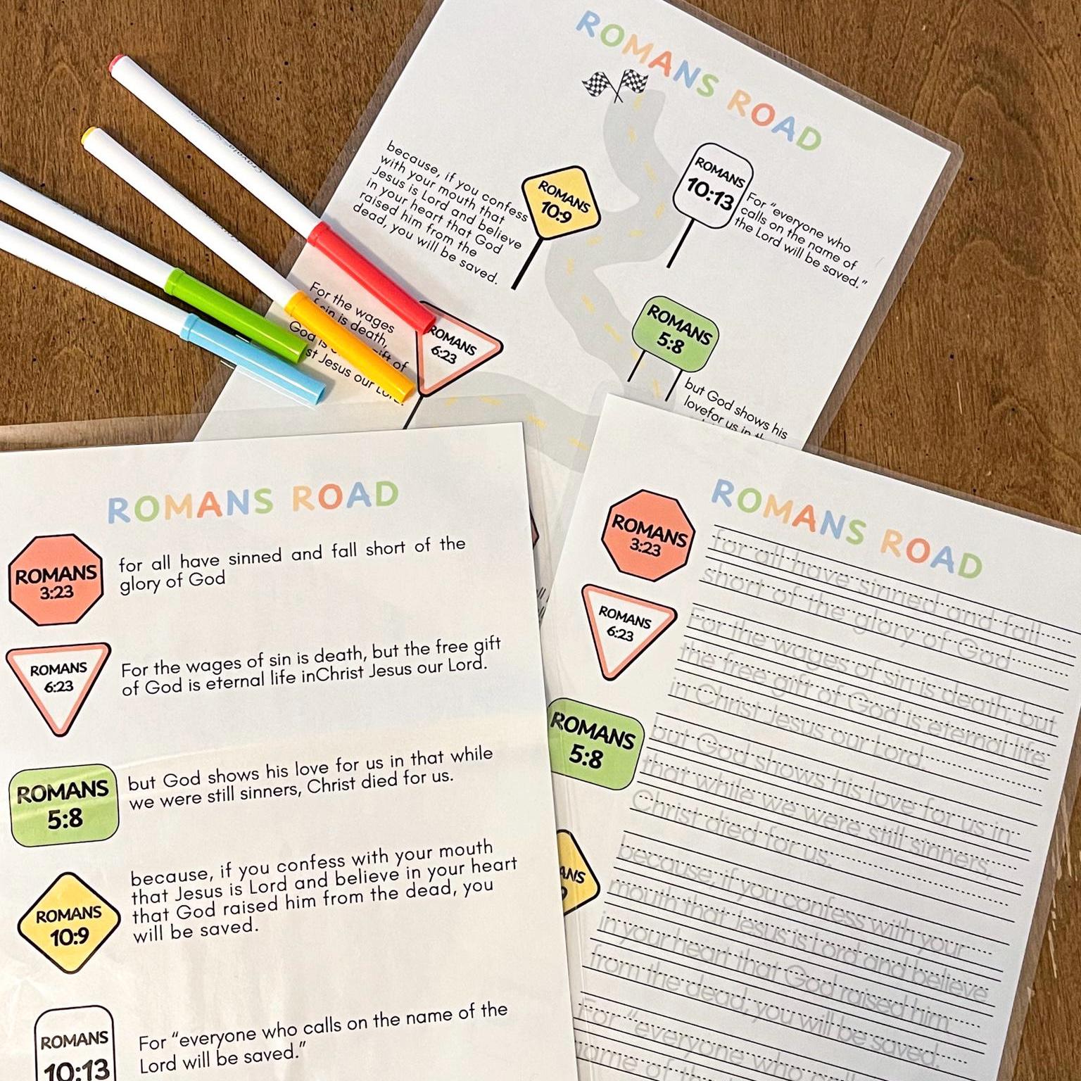 Romans Road Printable Activity, Bible Lesson, Christian, Homeschool ...